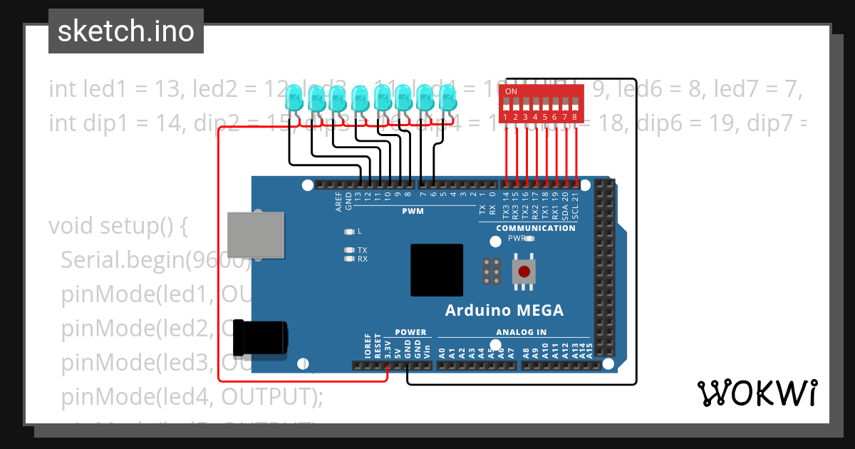 1 Switch 1 LED Reverse - Wokwi ESP32, STM32, Arduino Simulator