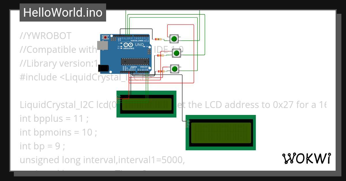 HelloWorld.ino - Wokwi ESP32, STM32, Arduino Simulator