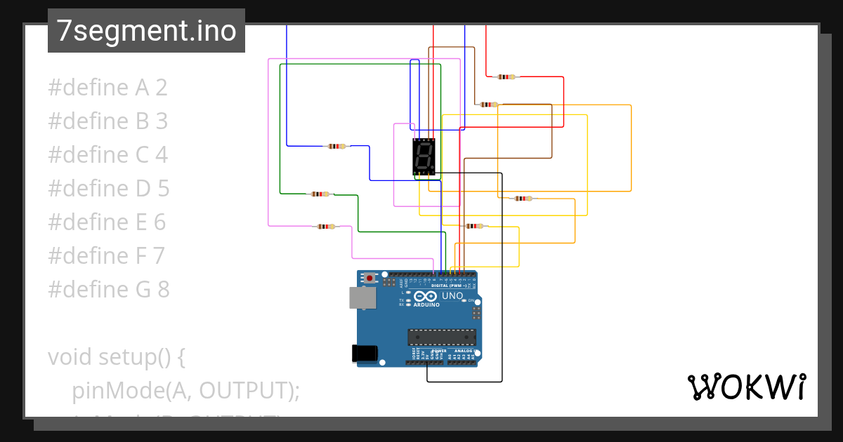 7segment.ino - Wokwi ESP32, STM32, Arduino Simulator