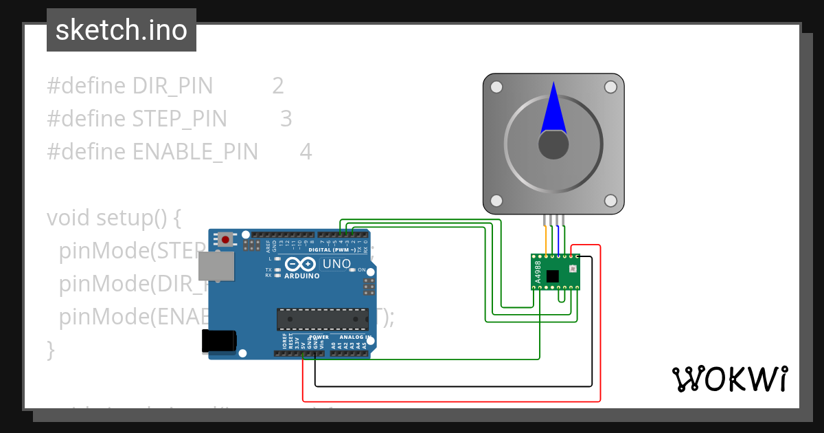 Steper simple Accel Control - Wokwi ESP32, STM32, Arduino Simulator