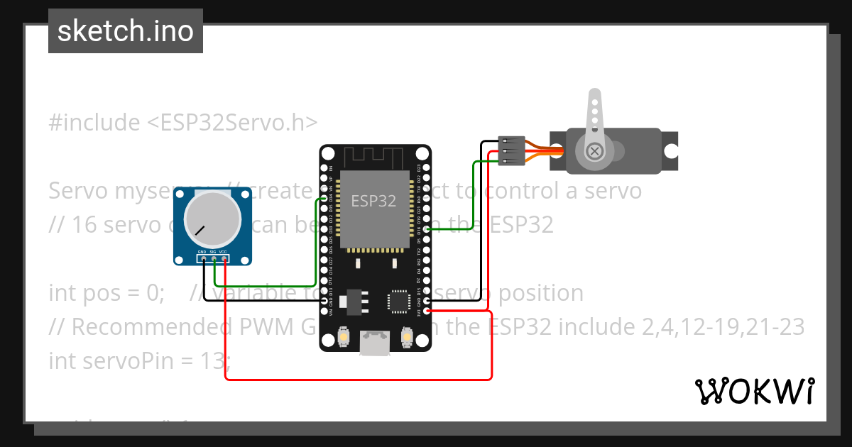 Servo Wokwi Esp32 Stm32 Arduino Simulator 