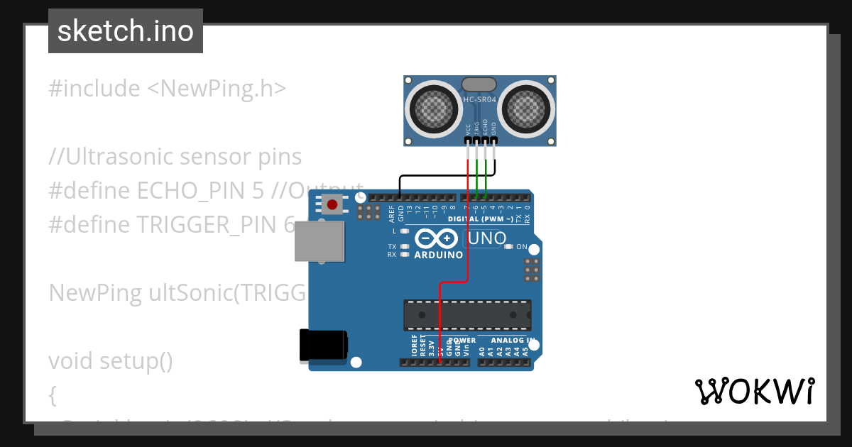 Ultrasonic - Wokwi ESP32, STM32, Arduino Simulator