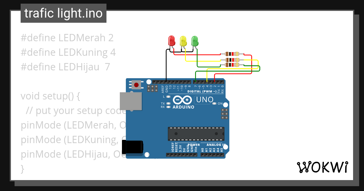 trafic light.ino - Wokwi ESP32, STM32, Arduino Simulator