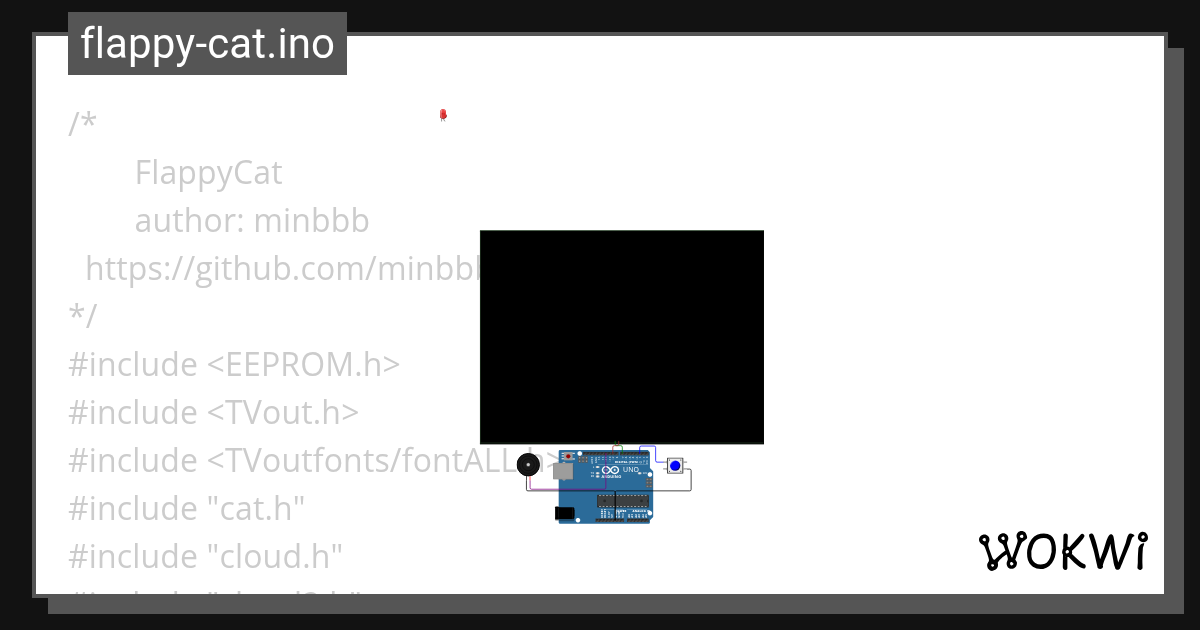 flappy-cat.ino - Wokwi ESP32, STM32, Arduino Simulator