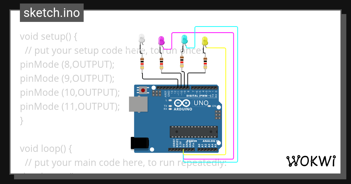 Rangkaian Led Wokwi Esp32 Stm32 Arduino Simulator 2646