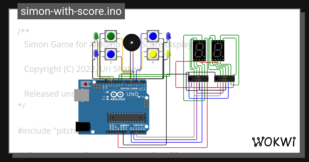 simon-with-score.ino - Wokwi ESP32, STM32, Arduino Simulator