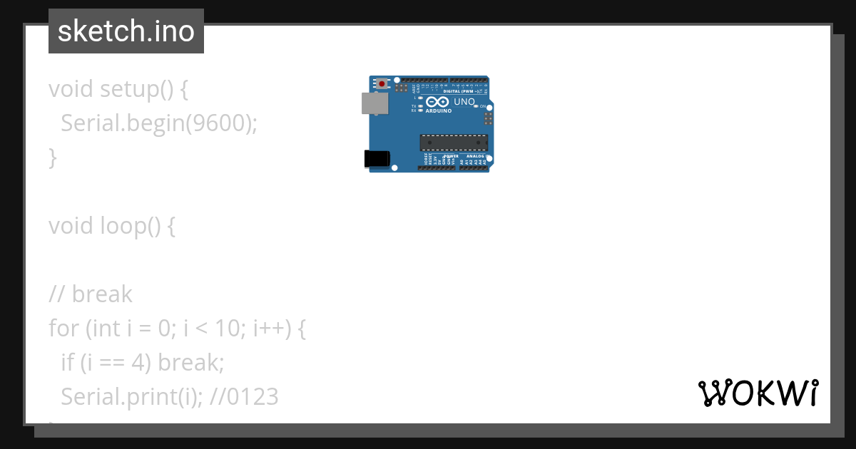 continue.ino - Wokwi ESP32, STM32, Arduino Simulator
