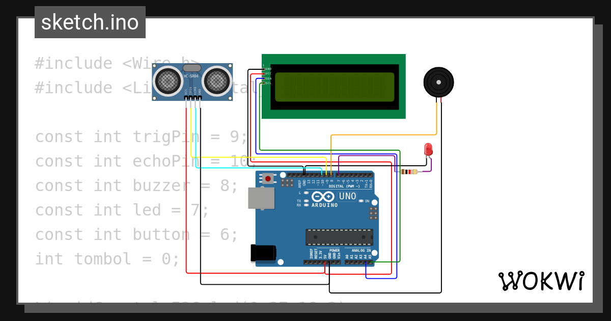 Alarm Parkir Mobil Fix Wokwi Esp32 Stm32 Arduino Simulator