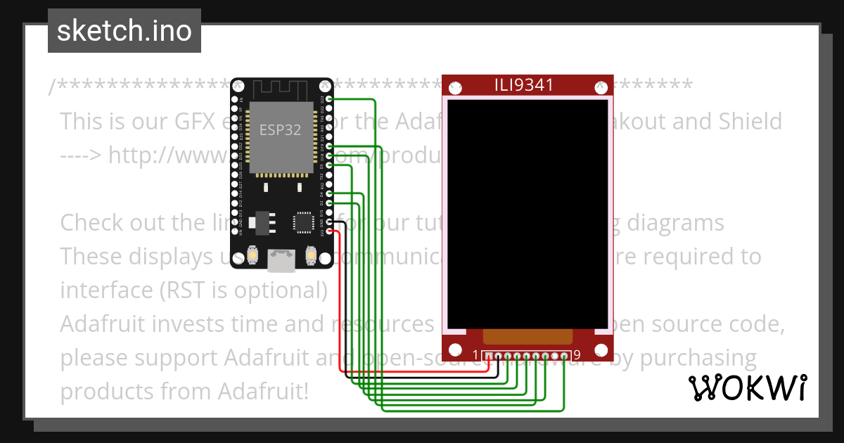 Ili9341 Test Wokwi Arduino And Esp32 Simulator