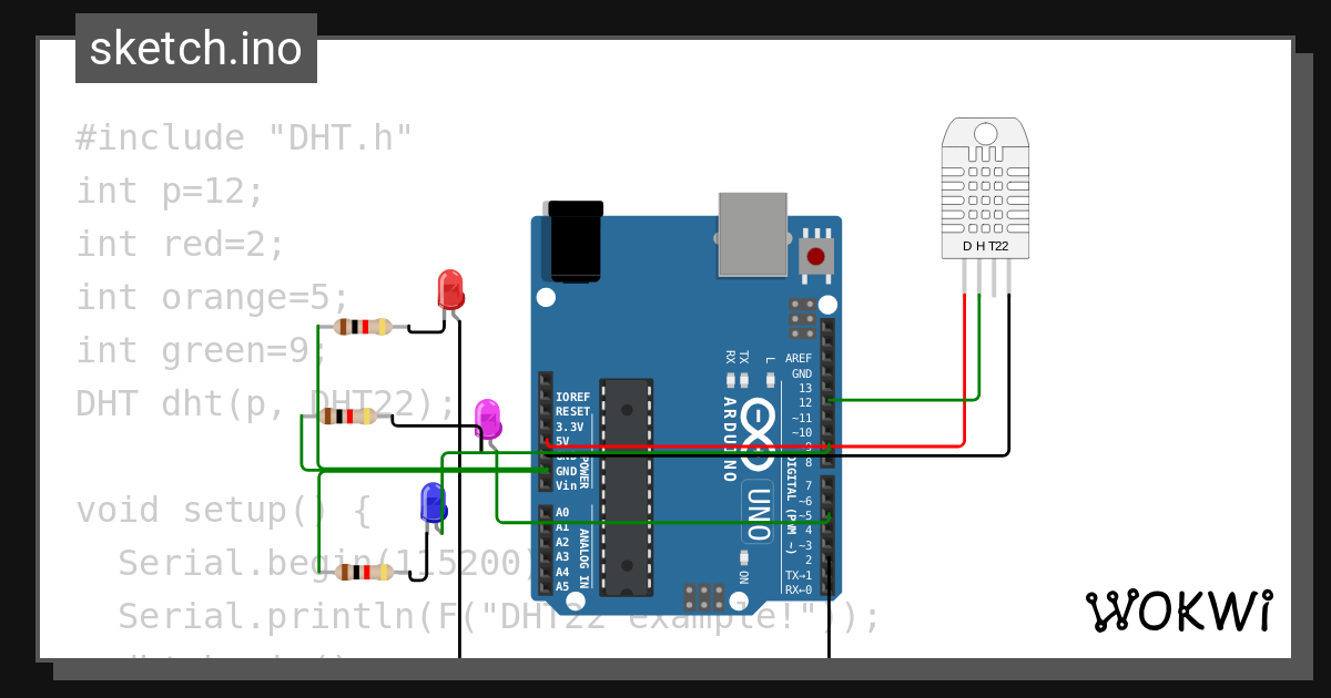 Dht With Leds Wokwi Esp32 Stm32 Arduino Simulator 9085