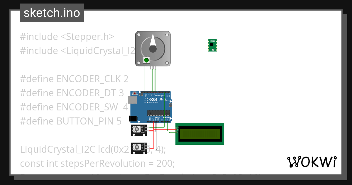 Car throttle with encoder - Wokwi ESP32, STM32, Arduino Simulator