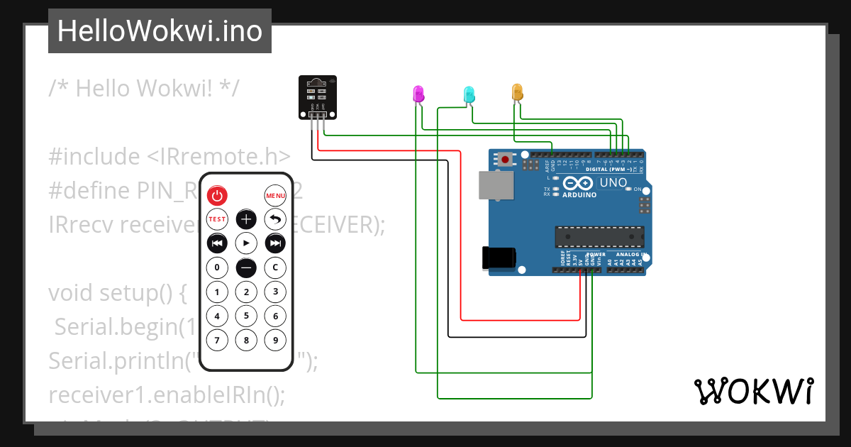 HelloWokwi.ino - Wokwi ESP32, STM32, Arduino Simulator