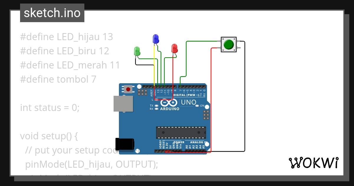 Lampu Trafic - Wokwi ESP32, STM32, Arduino Simulator