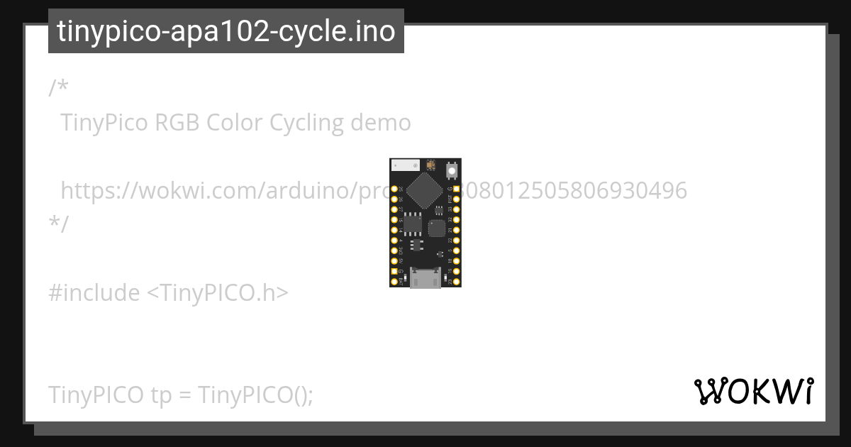 Tinypico Apa102 O Wokwi Esp32 Stm32 Arduino Simulator 9127