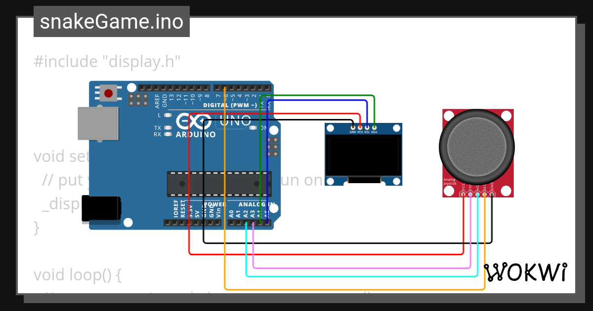 snakeGame.ino - Wokwi ESP32, STM32, Arduino Simulator