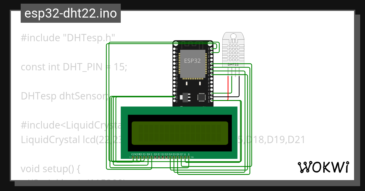 esp32-dht22.ino - Wokwi ESP32, STM32, Arduino Simulator