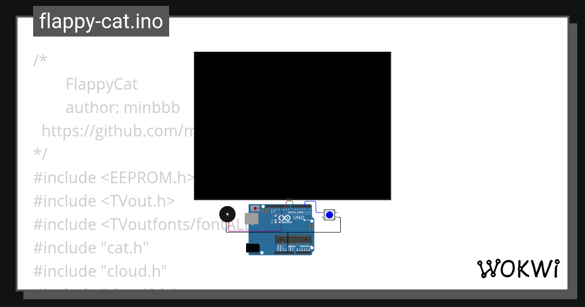 flappy-cat.ino - Wokwi Arduino and ESP32 Simulator