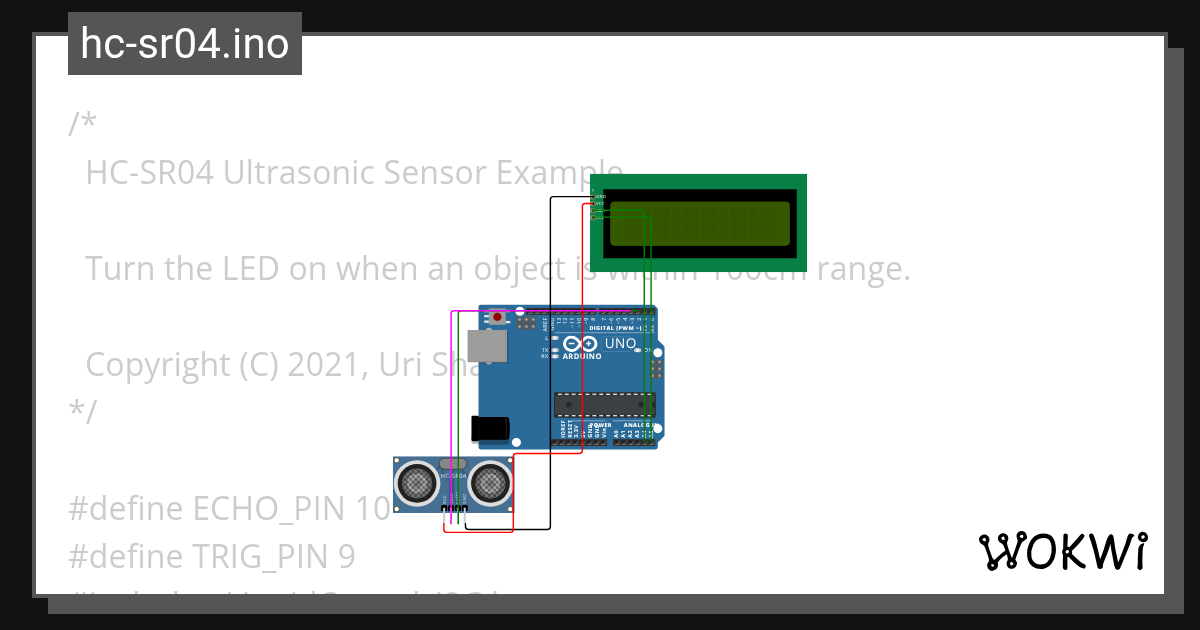 hc-sr04.ino - Wokwi ESP32, STM32, Arduino Simulator