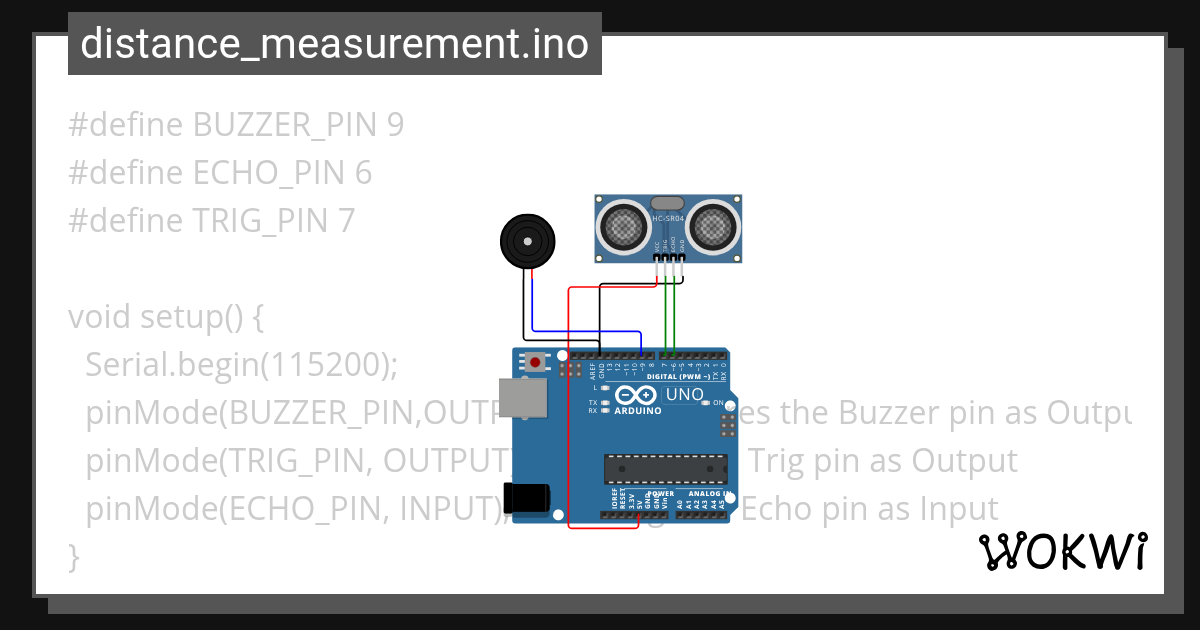 distance_measurement.ino - Wokwi ESP32, STM32, Arduino Simulator