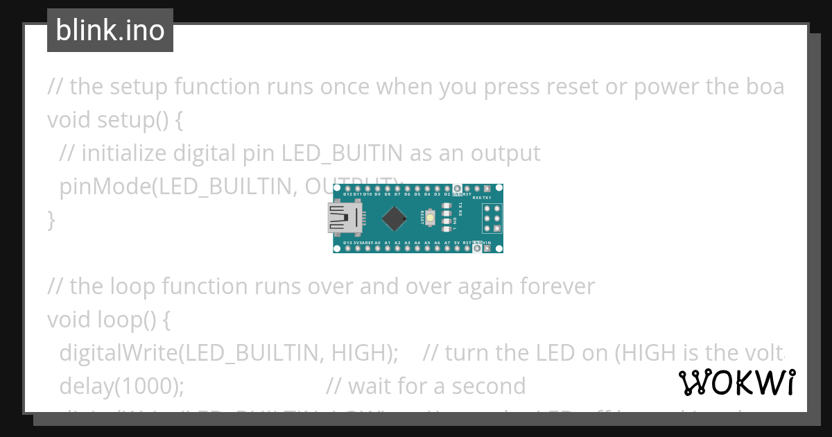 blink.ino - Wokwi ESP32, STM32, Arduino Simulator