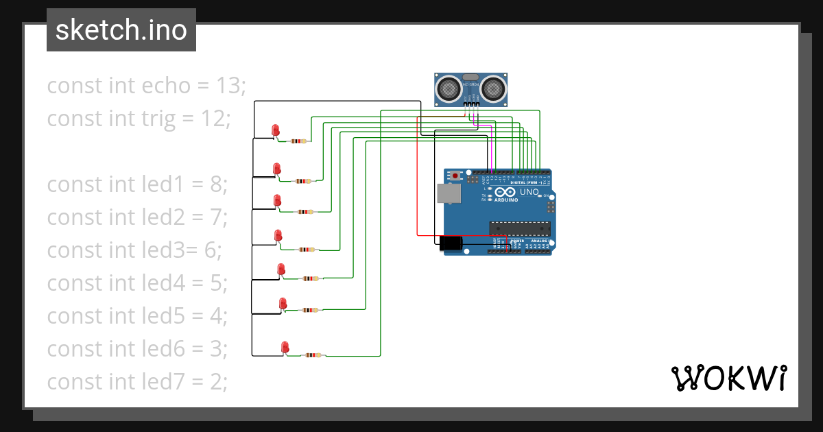 ultrasonic.ino - Wokwi ESP32, STM32, Arduino Simulator