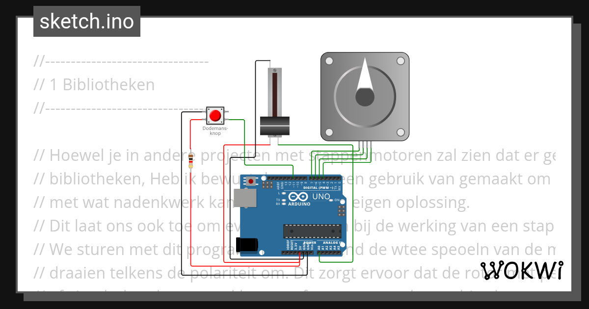 dodemansknop.ino - Wokwi ESP32, STM32, Arduino Simulator