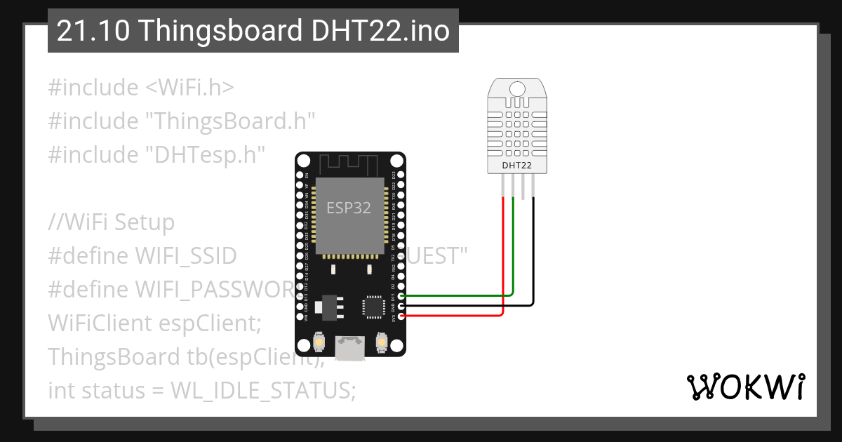 21.10 Thingsboard DHT22.ino - Wokwi ESP32, STM32, Arduino Simulator