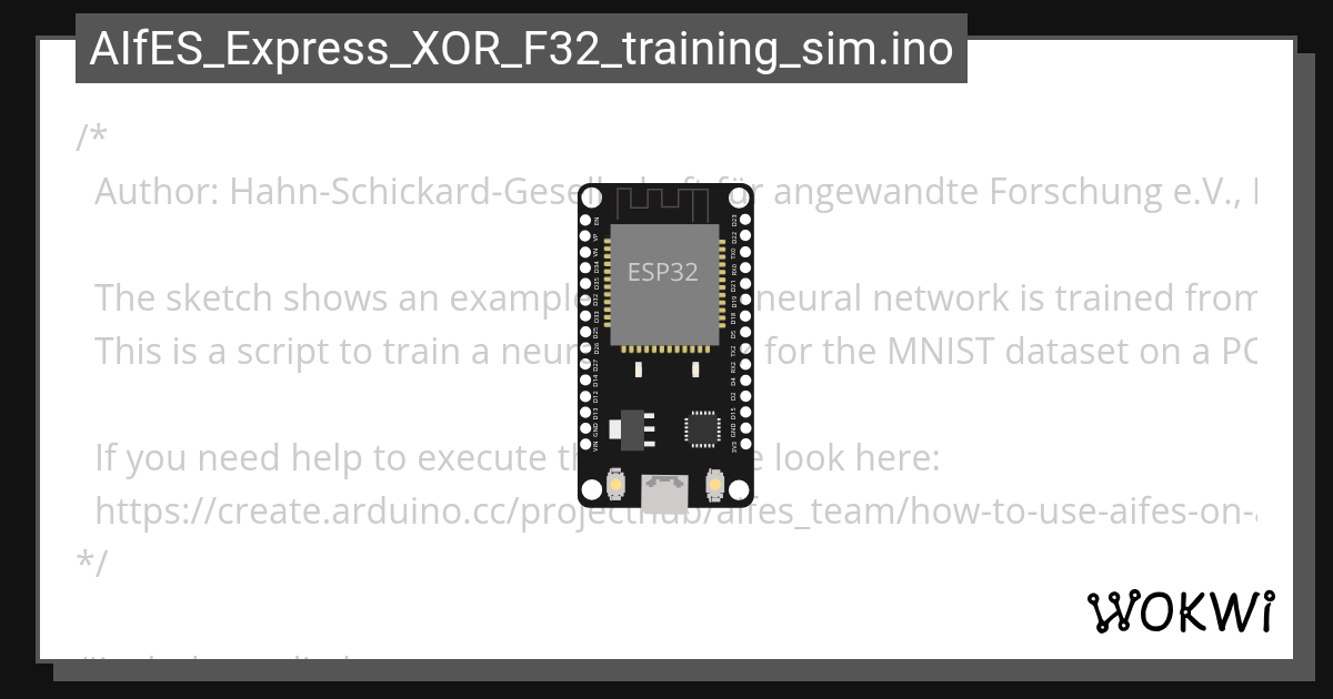 Aifes Express Xor F32 Training O Wokwi Arduino And Esp32 Simulator