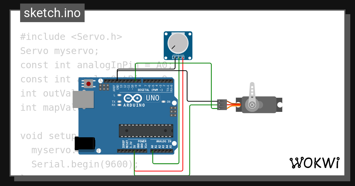 电机操作单个旗子ino Wokwi Esp32 Stm32 Arduino Simulator