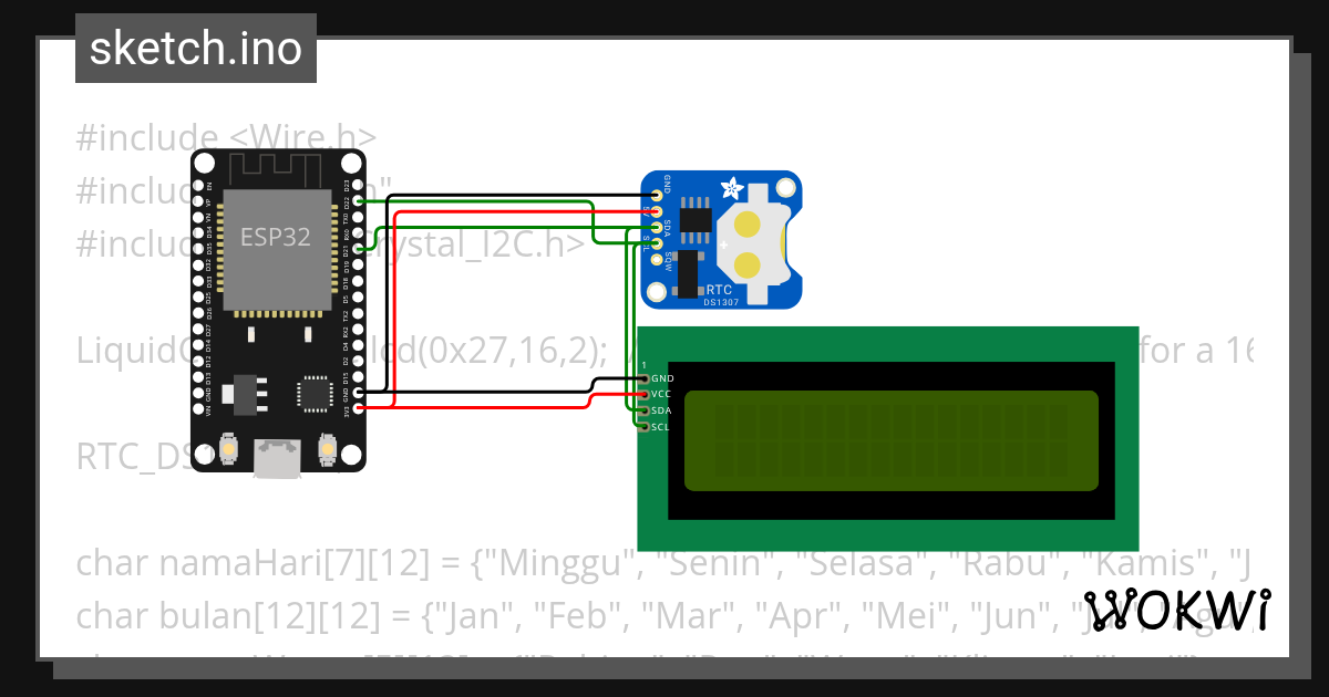 MyDateCloockWeton - Wokwi ESP32, STM32, Arduino Simulator