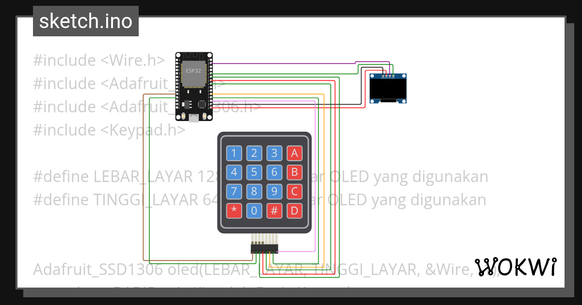 key_oled.ino - Wokwi ESP32, STM32, Arduino Simulator