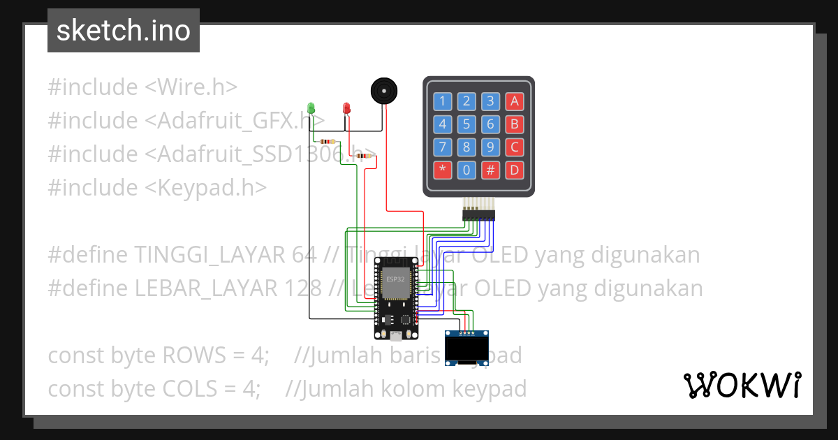 Password dgn Oled.ino - Wokwi ESP32, STM32, Arduino Simulator