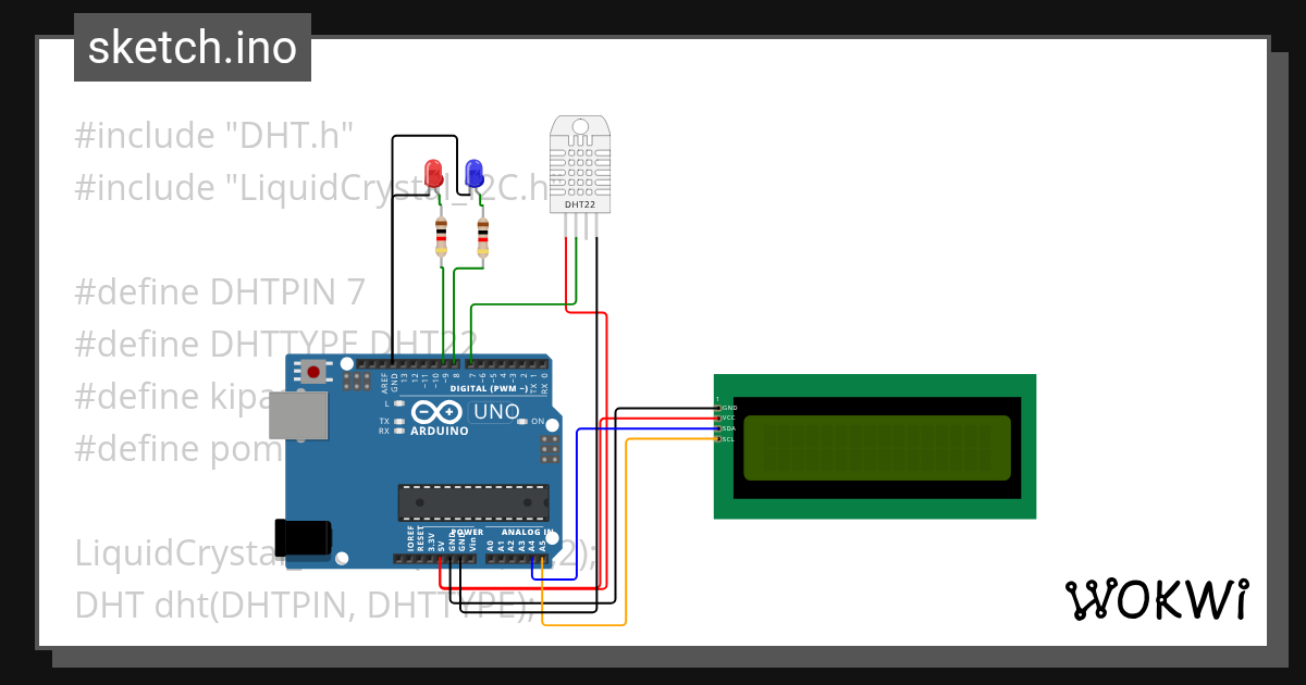 Uno DHT22 - Wokwi ESP32, STM32, Arduino Simulator