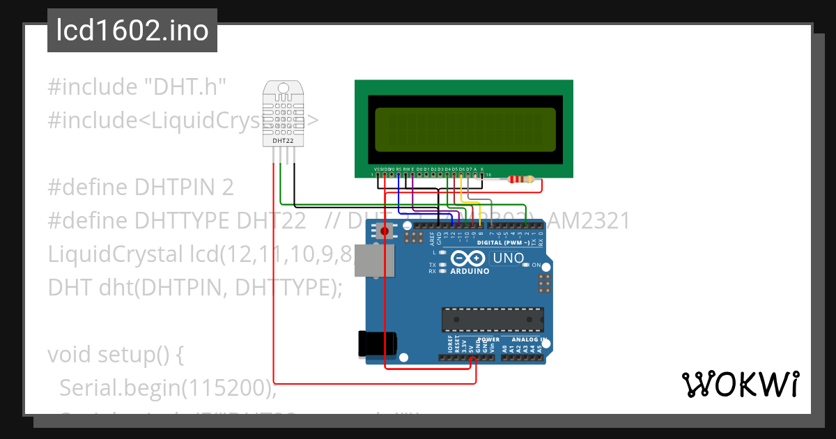 lcd1602.ino - Wokwi ESP32, STM32, Arduino Simulator