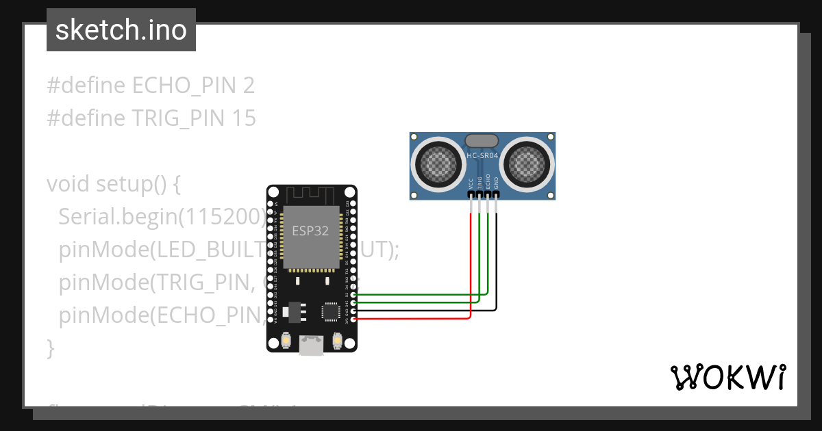 33 Input Sensor Ultrasonic Pada Serial Monitor Wokwi Esp32 Stm32 Arduino Simulator 3052