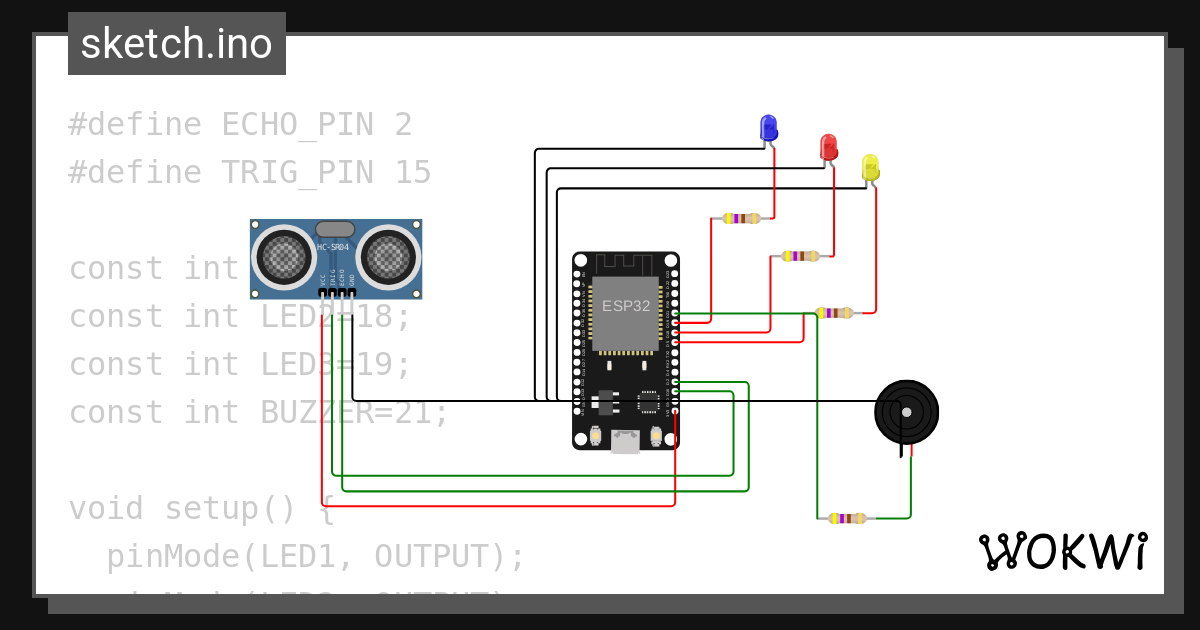 Led Plus Jarak Wokwi Esp32 Stm32 Arduino Simulator