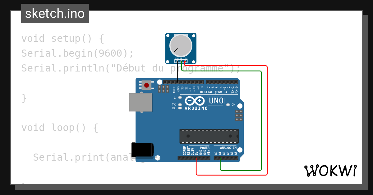 Potentiomètre Wokwi Esp32 Stm32 Arduino Simulator 2765