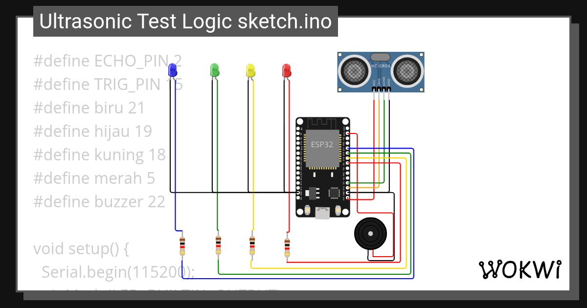 Ultrasonic Test Logic O Wokwi Esp32 Stm32 Arduino Simulator