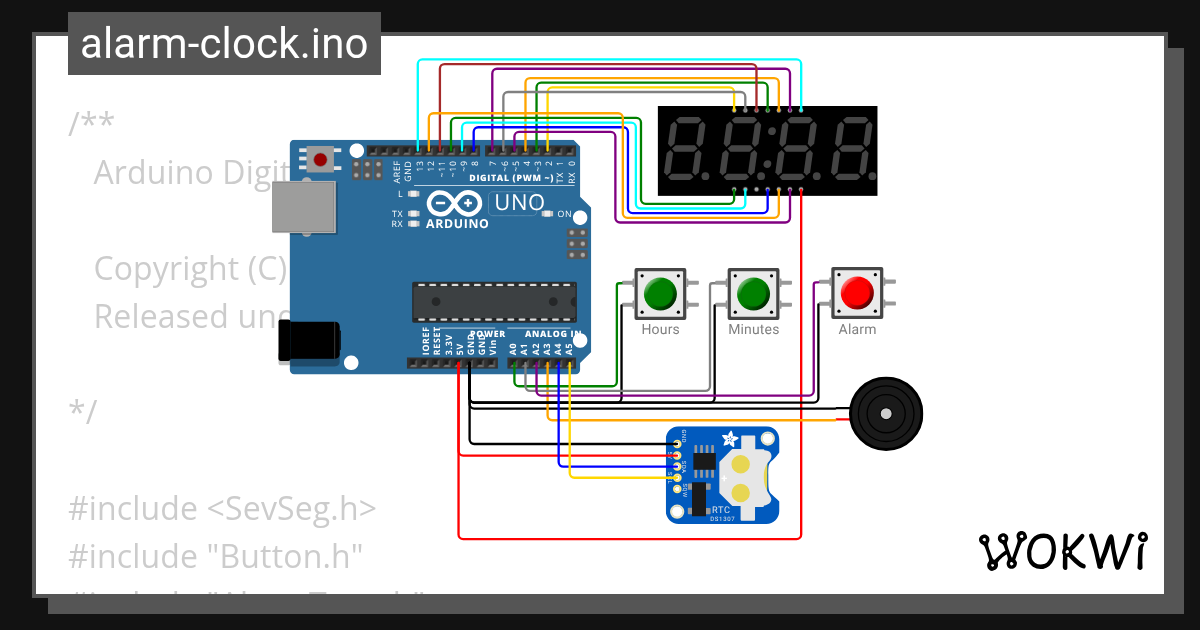alarm-clock.ino - Wokwi ESP32, STM32, Arduino Simulator