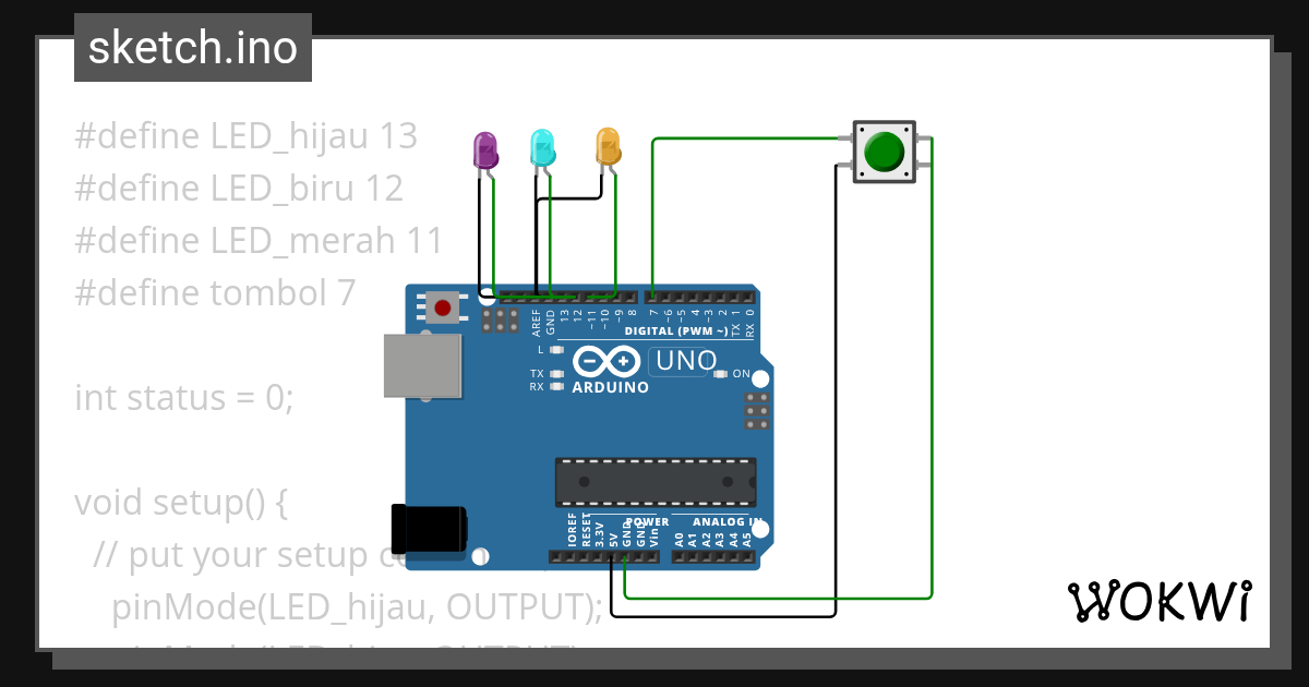Led Dan Push Button Wokwi Esp32 Stm32 Arduino Simulator 2410