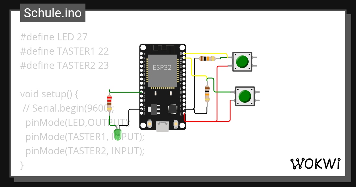 Schule.ino - Wokwi ESP32, STM32, Arduino Simulator Schule.ino - Wokwi ESP32, STM32, Arduino Simulator