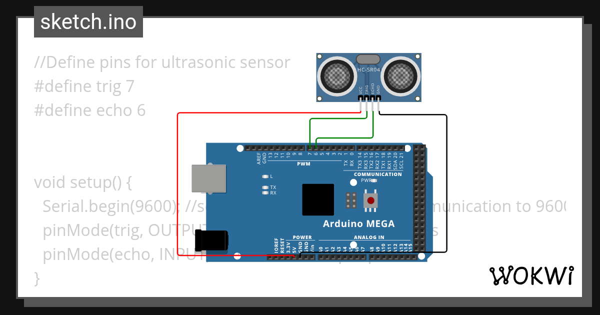 IOME ULTRASONIC - Wokwi ESP32, STM32, Arduino Simulator