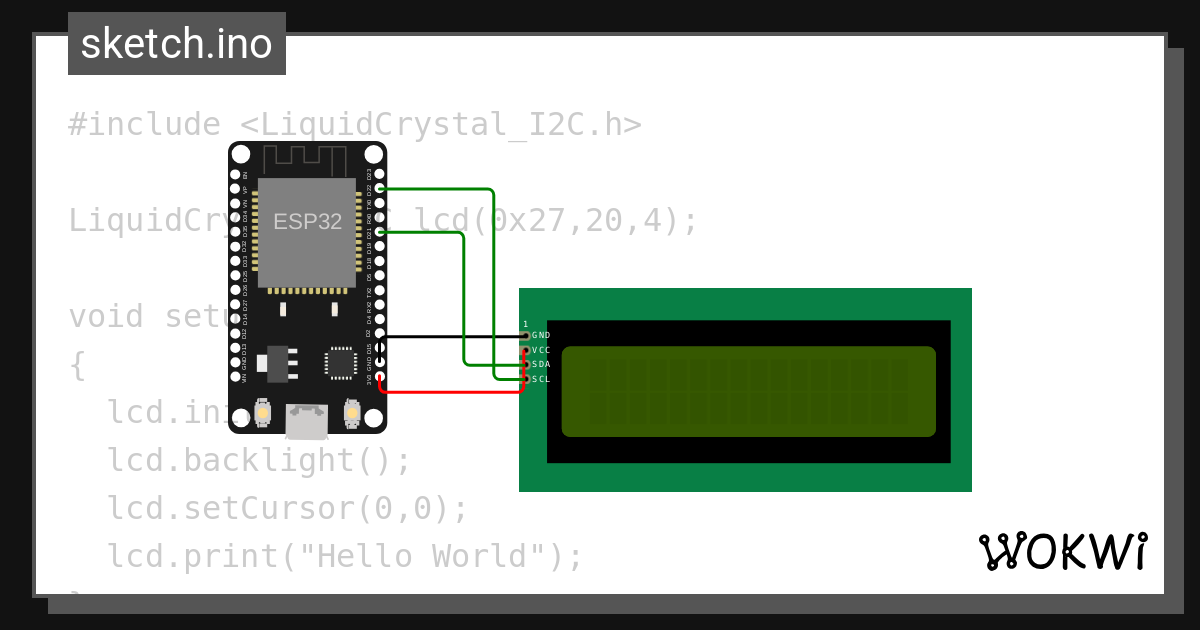 Pertemuan 4 ESP + LCD Menampilkan teks pd LCD - Wokwi ESP32, STM32 ... Pertemuan 4 ESP + LCD Menampilkan teks pd LCD - Wokwi ESP32, STM32 ...