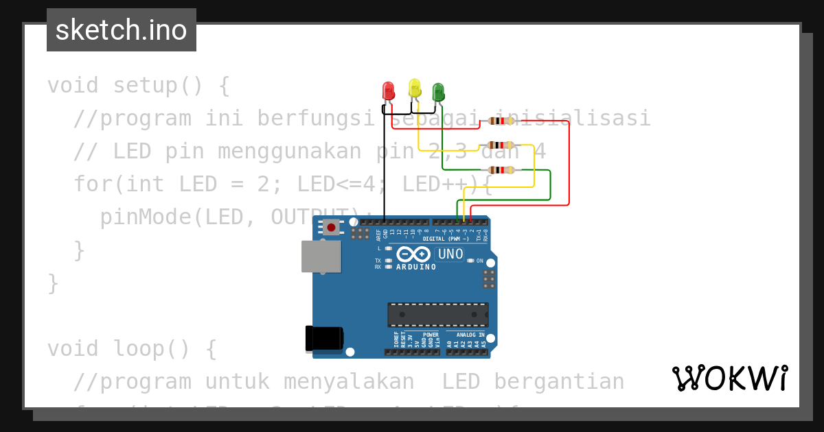 Led Menyala Bergantianrunning Led Bolak Balik Ino Wokwi Esp32 Stm32 Arduino Simulator 2984