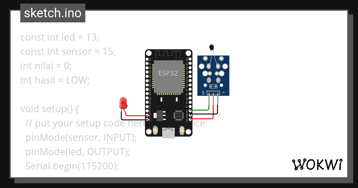 Temperature Sensor ESP32.ino - Wokwi ESP32, STM32, Arduino Simulator