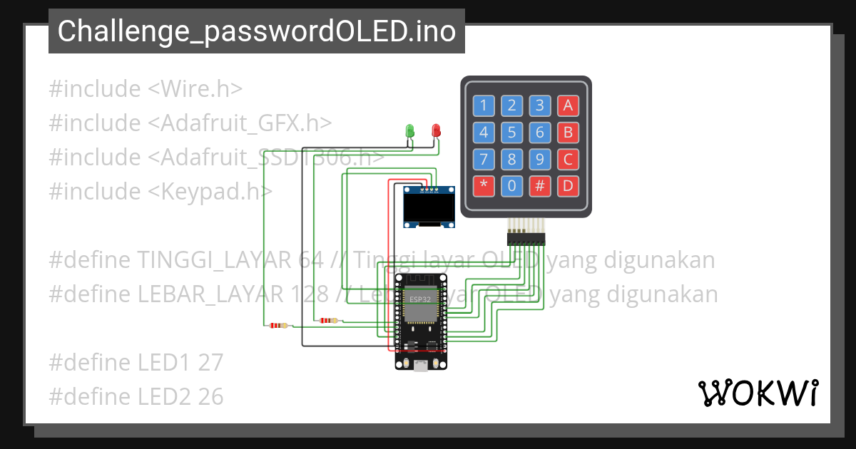 Challenge_passwordOLED.ino - Wokwi ESP32, STM32, Arduino Simulator