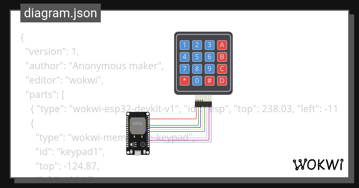 keypad.ino - Wokwi ESP32, STM32, Arduino Simulator