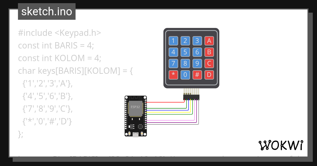 4.1. keypad.ino - Wokwi ESP32, STM32, Arduino Simulator