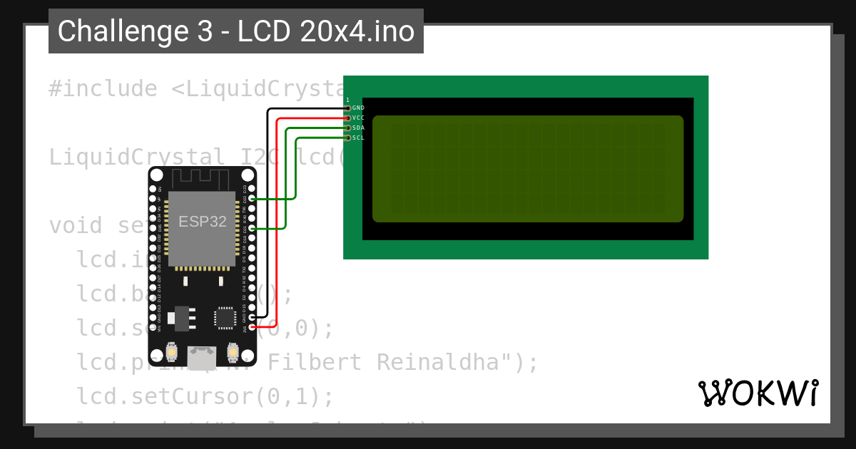 Challenge 3 Lcd O Wokwi Esp32 Stm32 Arduino Simulator 7935