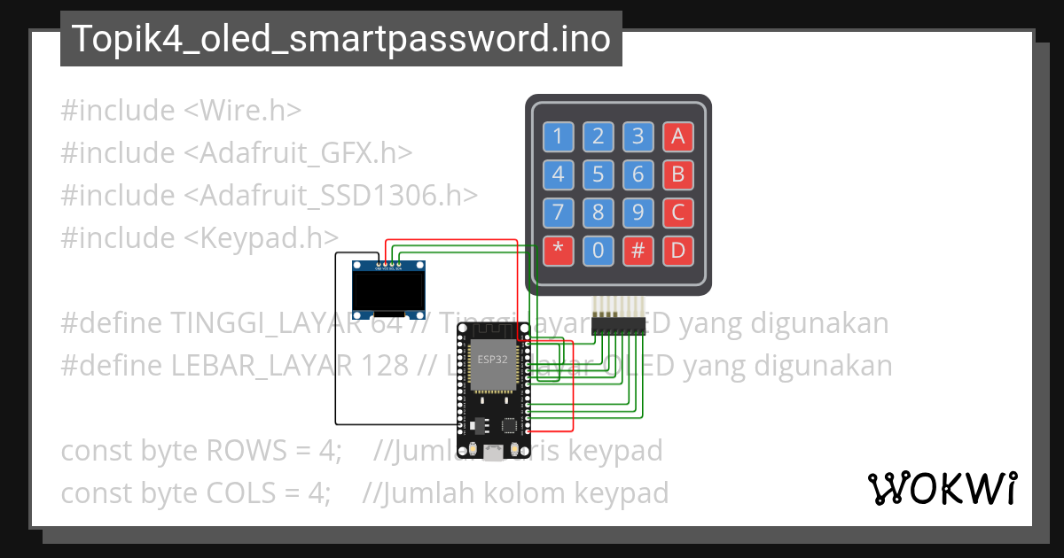 Topik4_oled_smartpassword.ino - Wokwi ESP32, STM32, Arduino Simulator